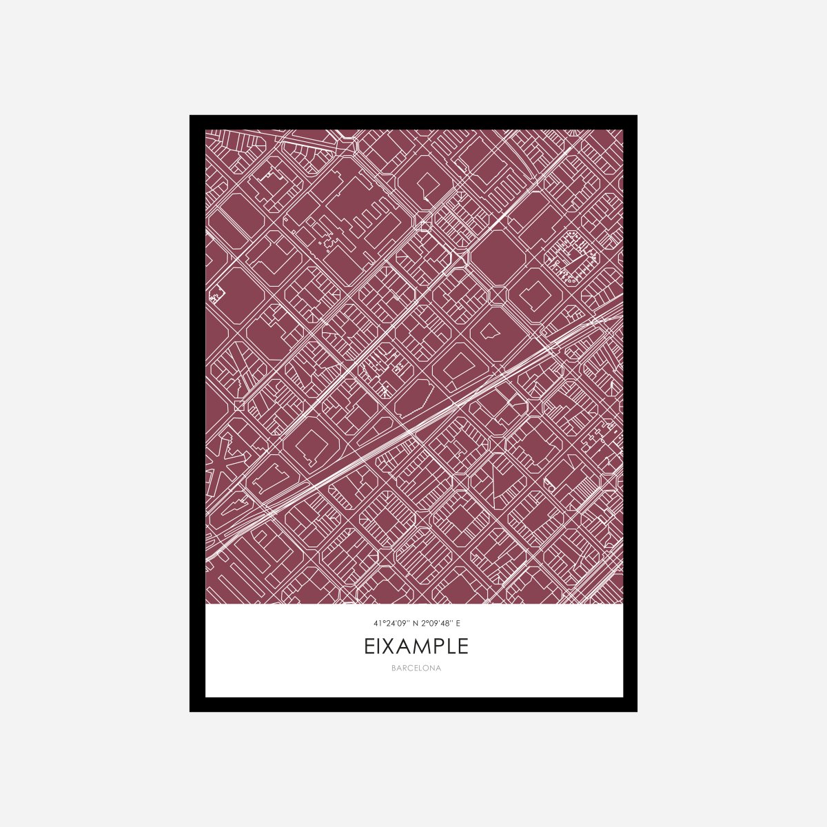 Eixample Line Map Art Print