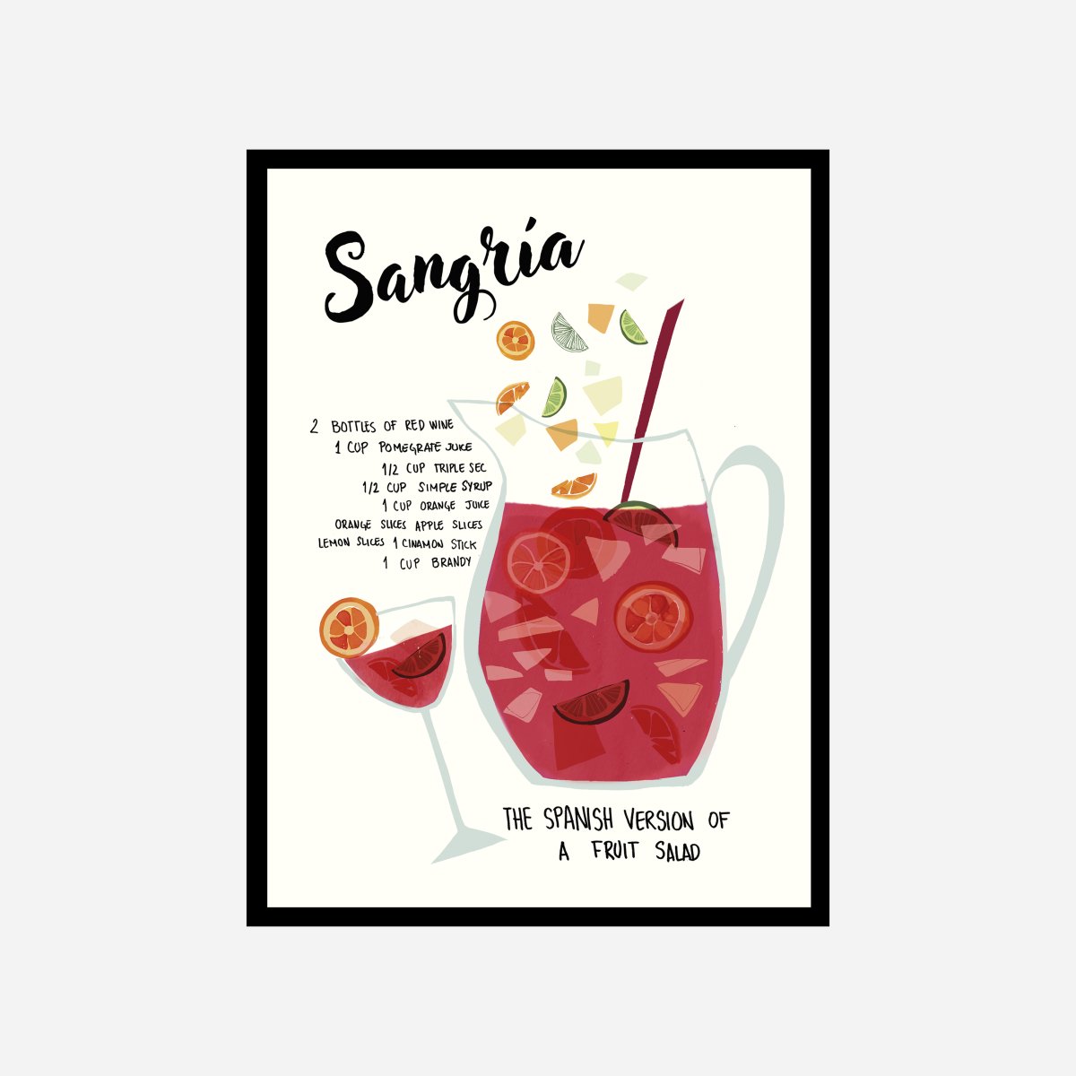 Sangria Recipe Art Print